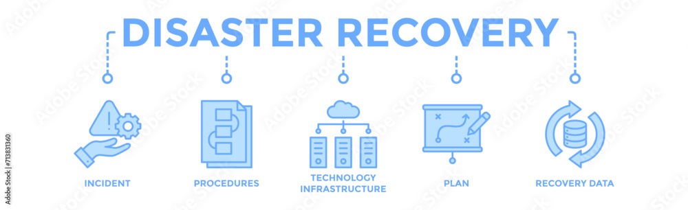 Disaster recovery banner web icon vector illustration concept for ...