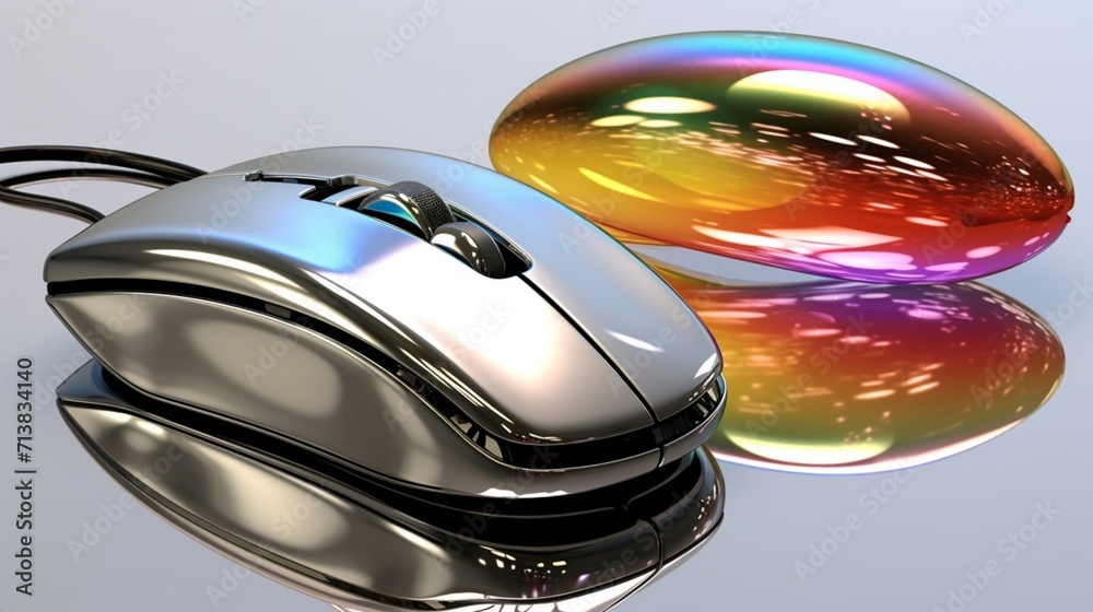 Cover Text " new job " Silver computer mouse multi color. science ...