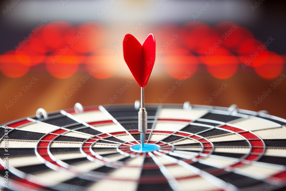 dart is embedded in the center of a dartboard. The dartboard is a ...