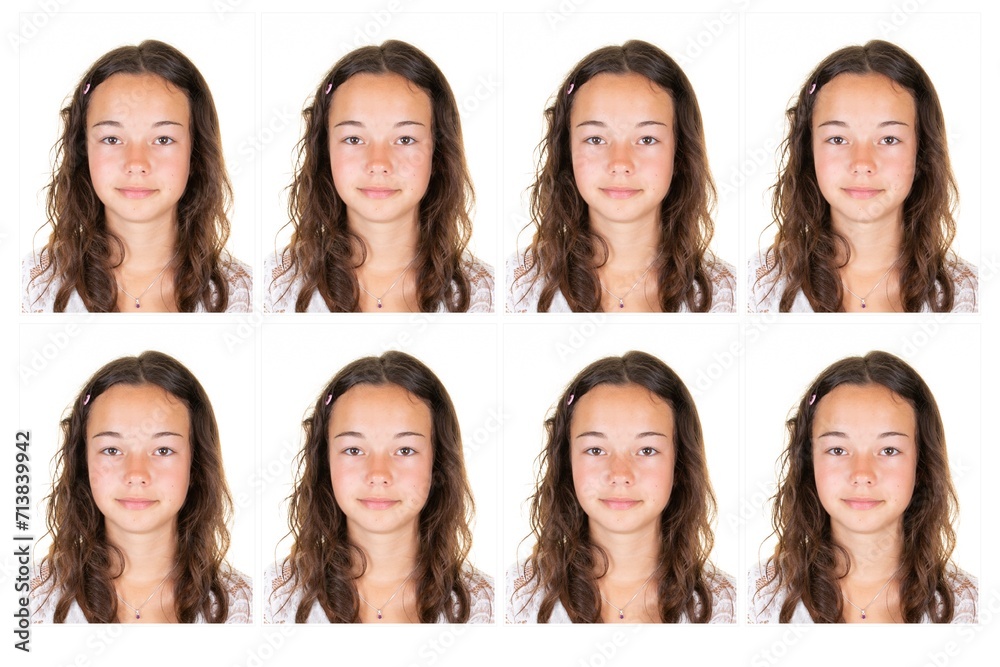 woman driving licence and id Passport photo of pretty teenager natural ...