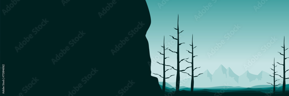 mountain cliff sunset landscape view vector illustration design good ...