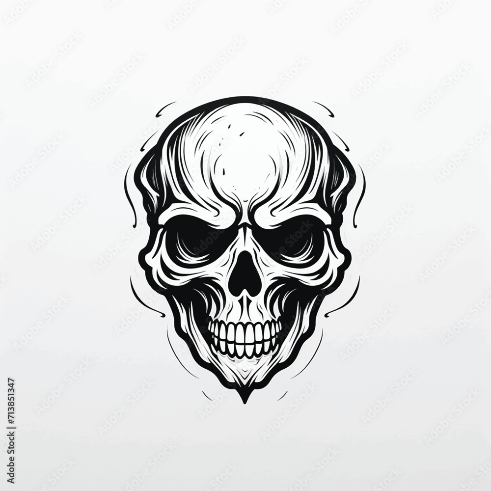Real brain in skull hand shaking drawing smilodon skull hand drawn ...
