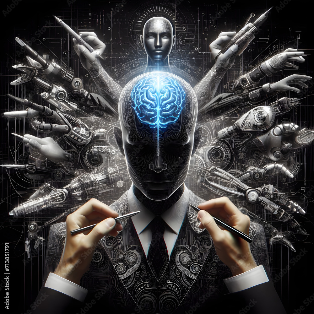 Human brain showing Intelligent thinking processing through the concept ...