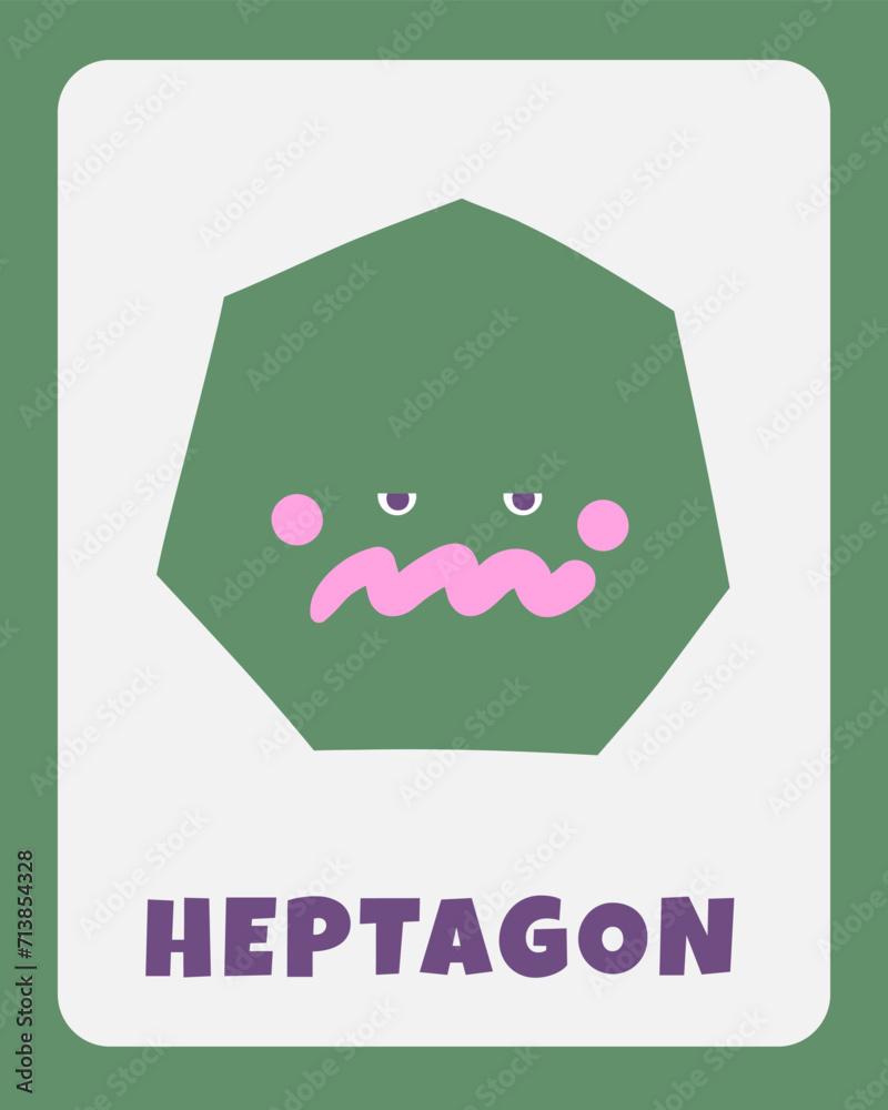 Learn shapes flashcard. Learning English words for kids. Cute hand ...