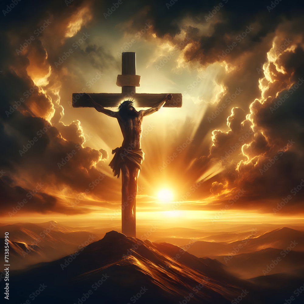 Crucified Jesus Christ Stock Illustration | Adobe Stock