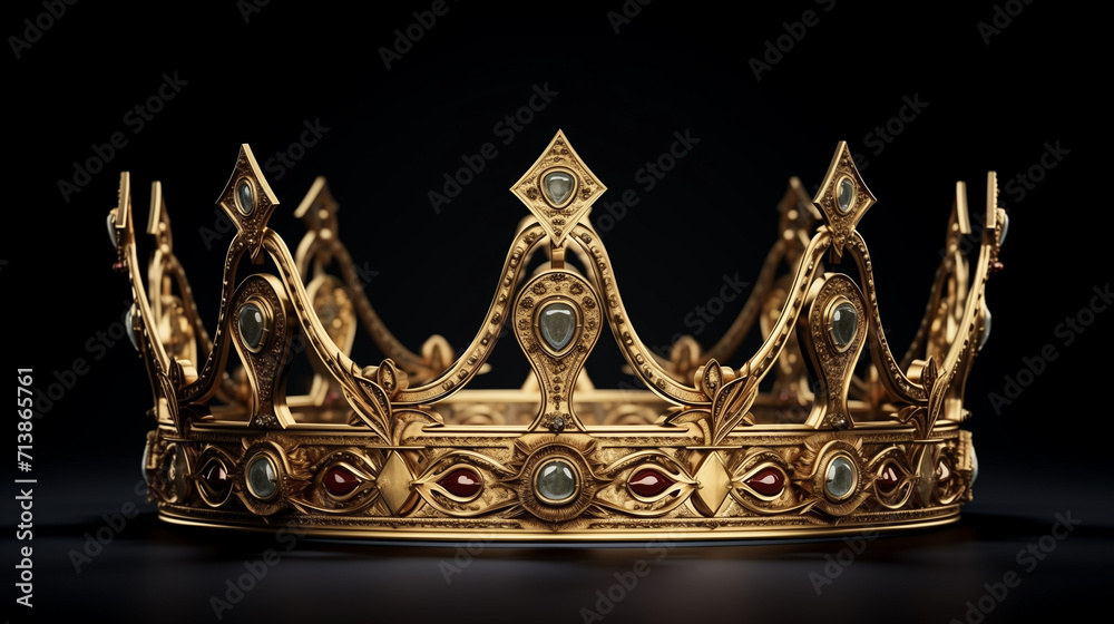 Royal gold crown on a Black background, Gold crown isolated, old crowns ...