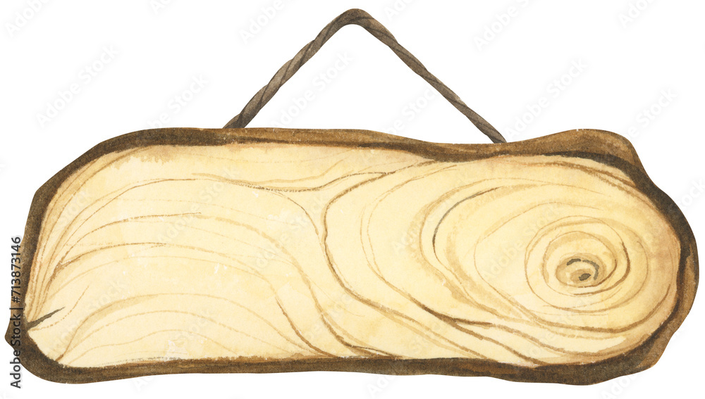 Wooden signboard. Tree trunk cross section. Hand painted wooden texture ...