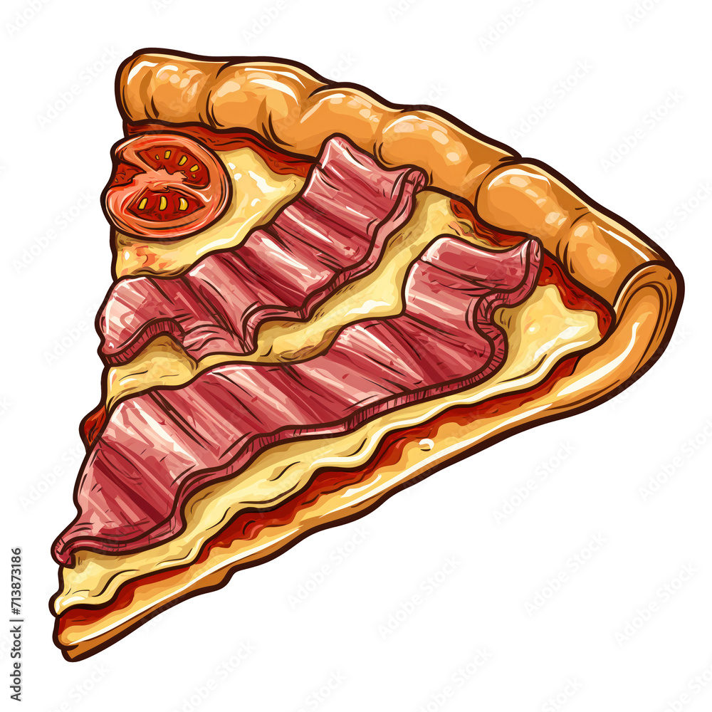 crispy bacon stripes pizza slice. Clipart PNG image . Transparent ...