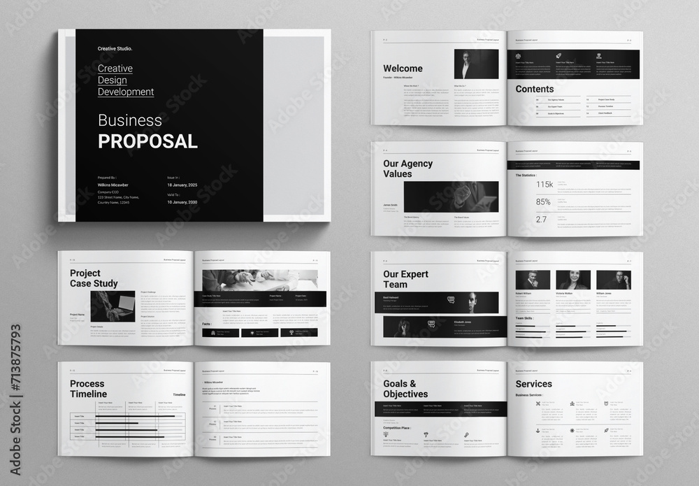 Business Proposal Layout Design Template Landscape Stock Template ...