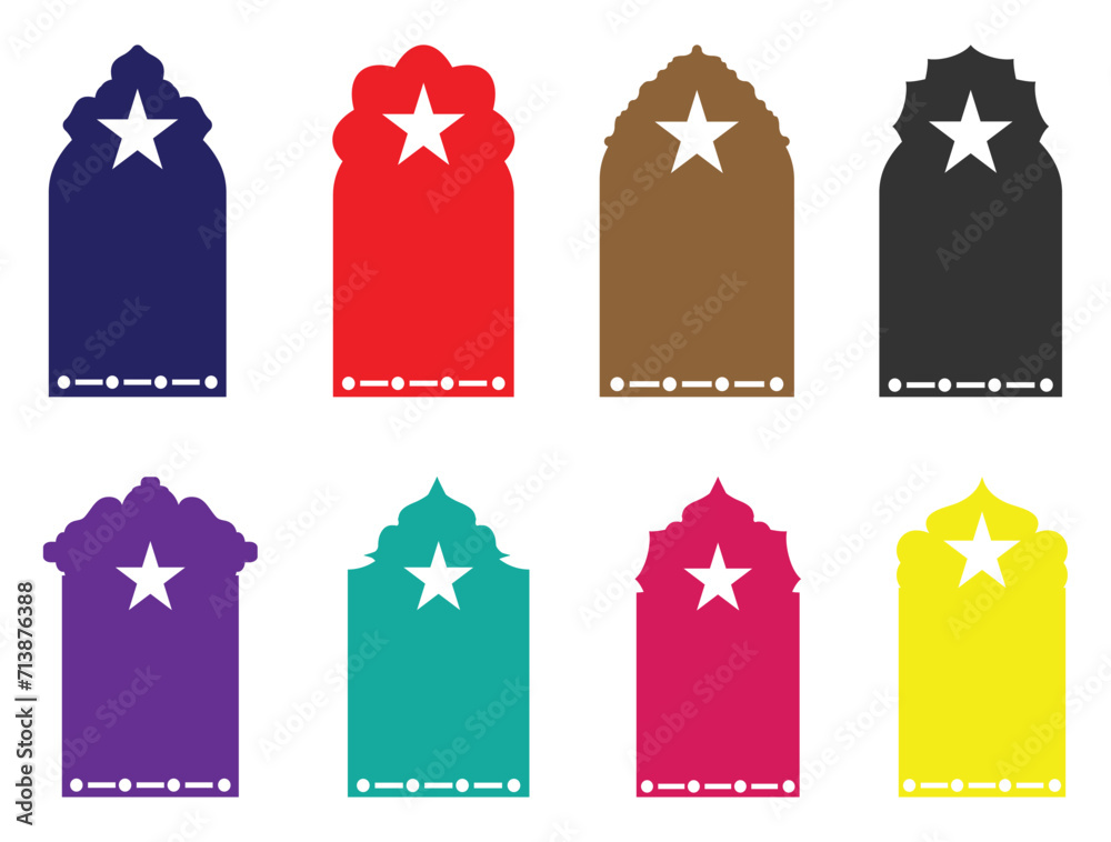 Islamic door and arc window silhouette. Arabic arch with arabic door ...