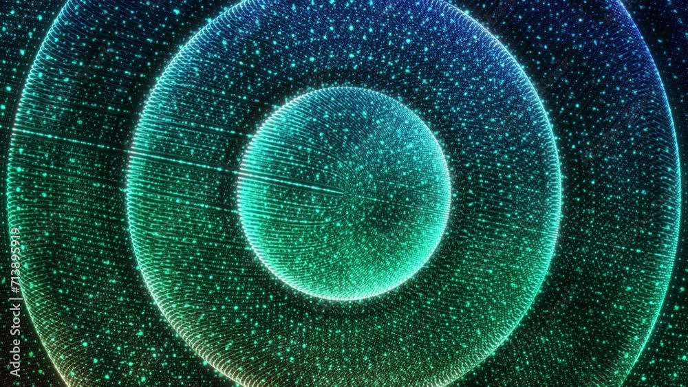 Abstract Digital Circle High Tech Animation Background, Particle ...