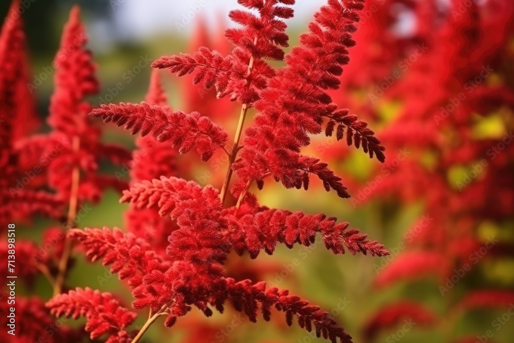 Fluffy or horned sumac an ornamental Rhus typhina with red flowers also ...
