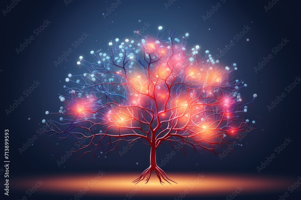 Vibrant Colored motley medical vector human mind energy lightning brain ...