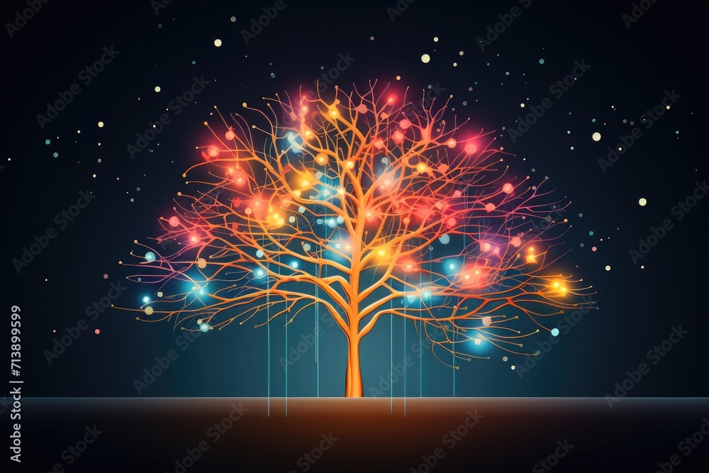 Vibrant Colored motley medical vector human mind energy lightning brain ...