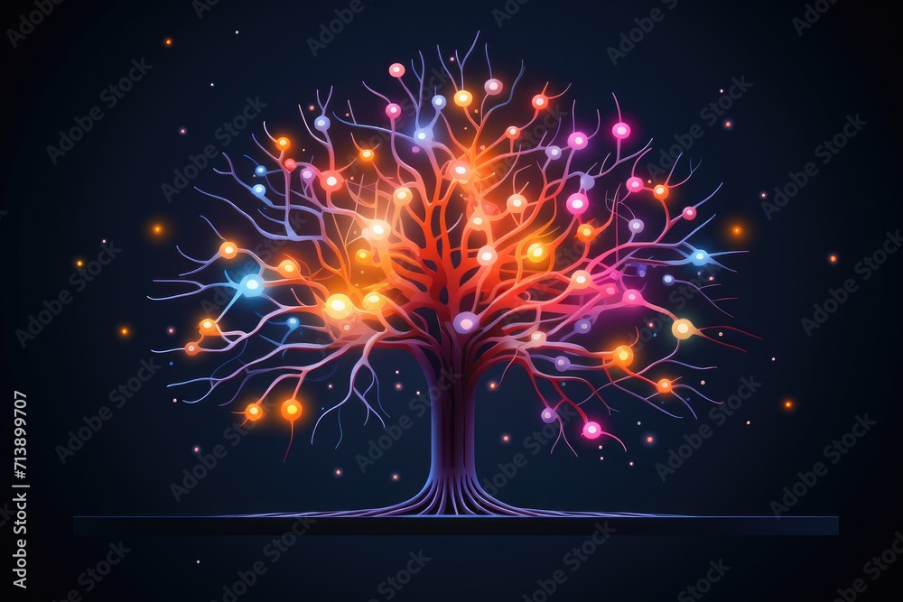 Vibrant Colored motley medical vector human mind energy lightning brain ...