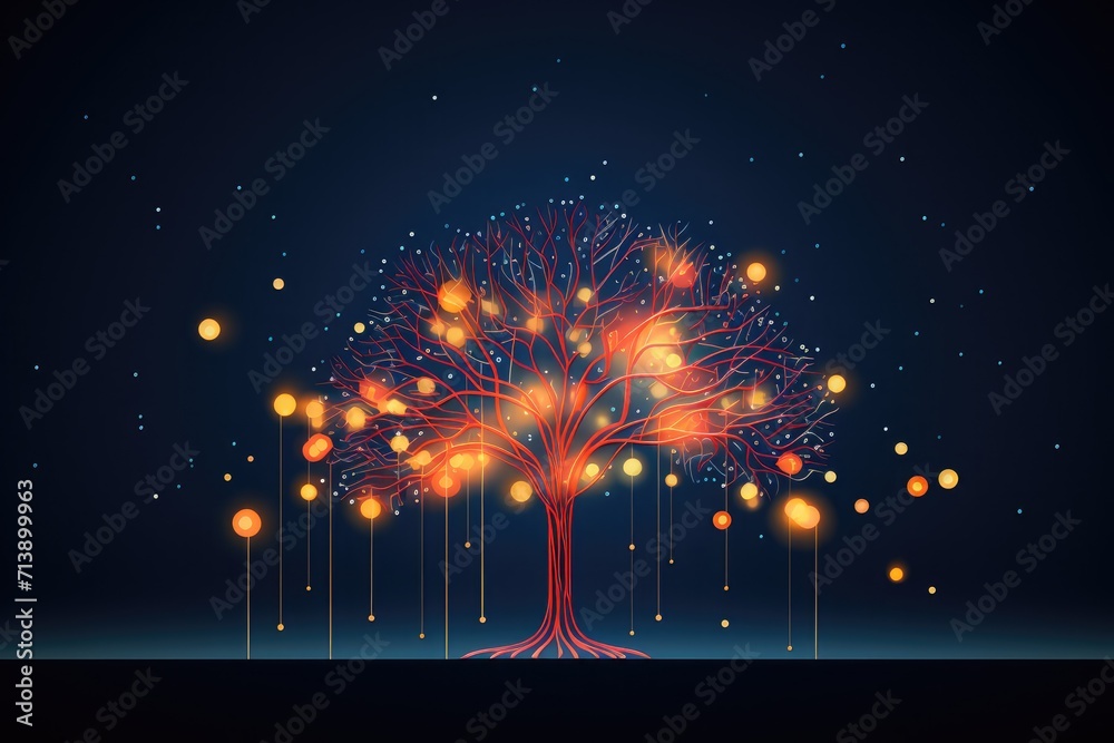 Neuronal network neurons, brain synapses connections to Peripheral ...