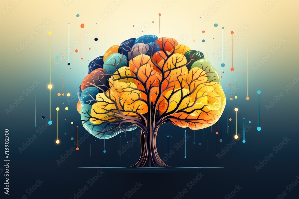 3D medical illustration human brain anatomy. Intelligence, wisdom and ...