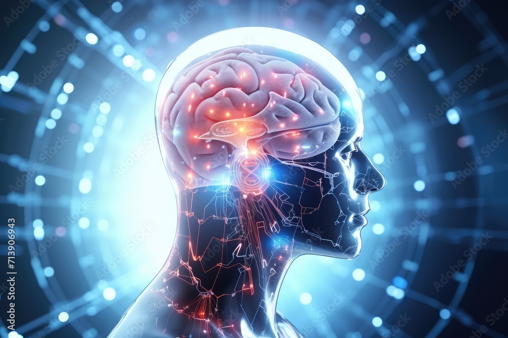 Nebula Neural Colorful Brain Cell Energy Connections, Brain Dots ...