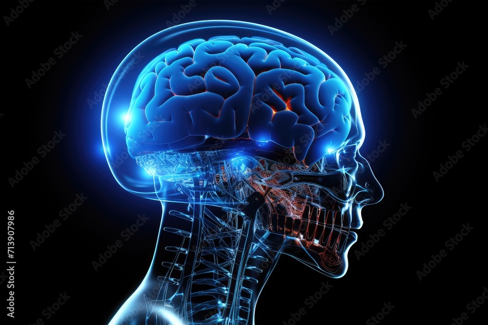 Human Brain Medtech, AI models Head cyborg technology imaging ...