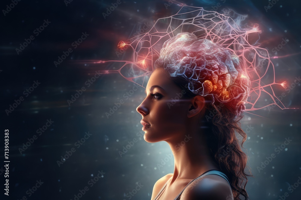 Human Brain Medtech, AI models Head cyborg technology imaging ...