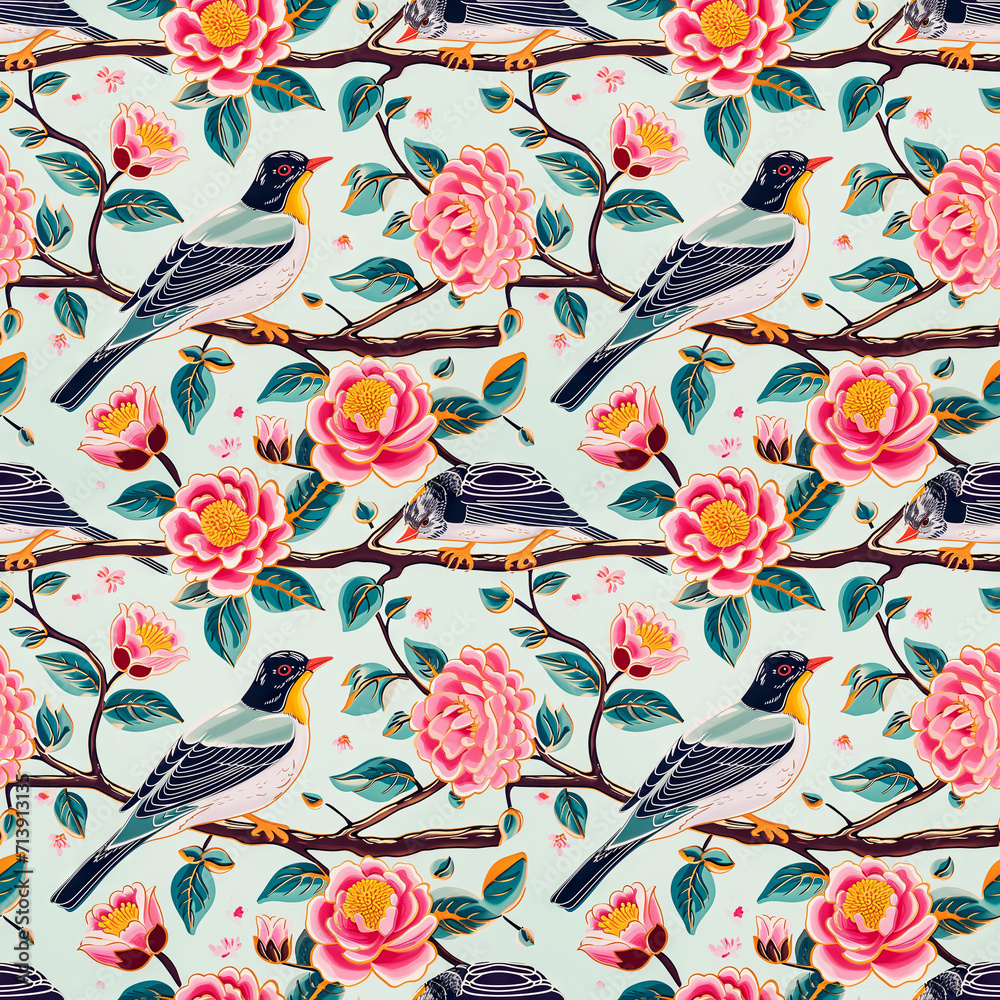 Singapore Peranakan seamless pattern, ceramic pattern, seamless tile ...