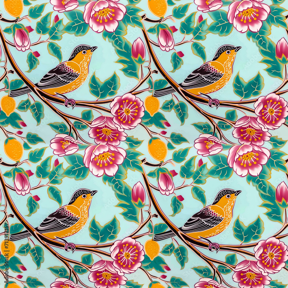 Singapore Peranakan seamless pattern, ceramic pattern, seamless tile ...