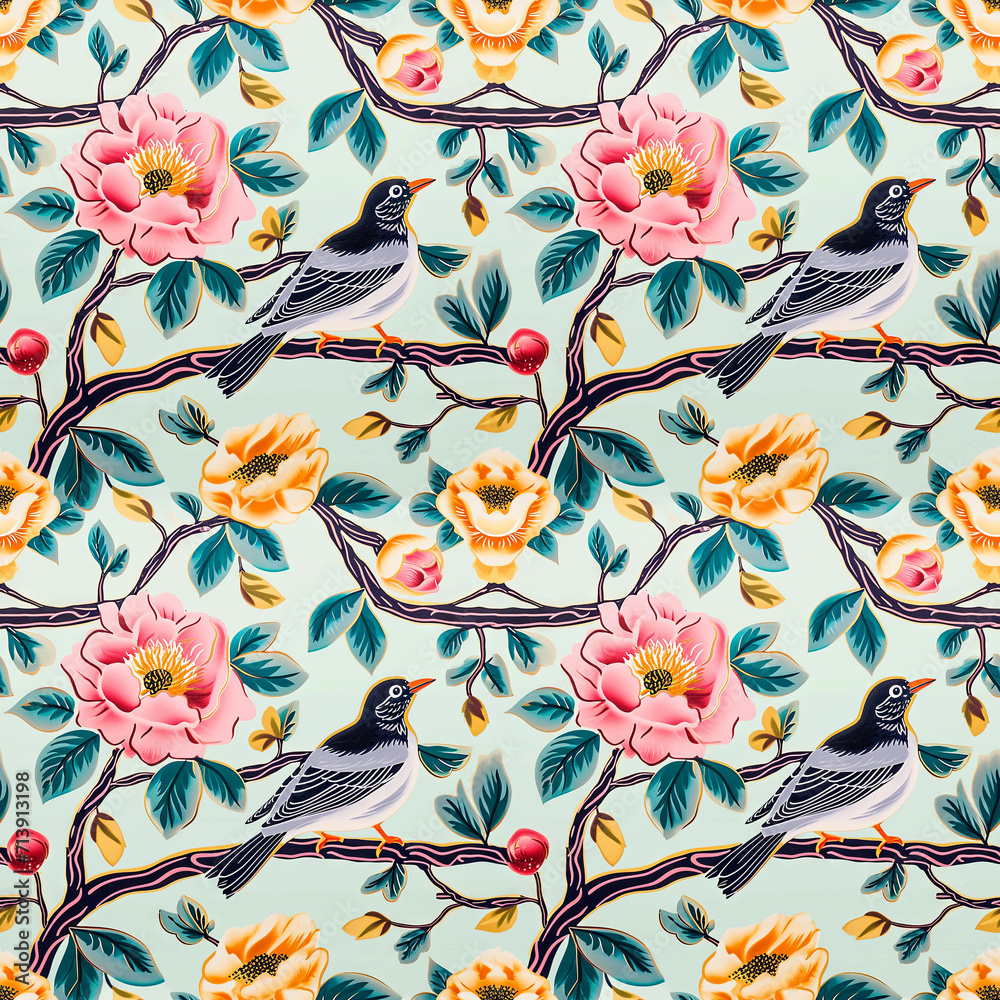 Singapore Peranakan seamless pattern, ceramic pattern, seamless tile ...