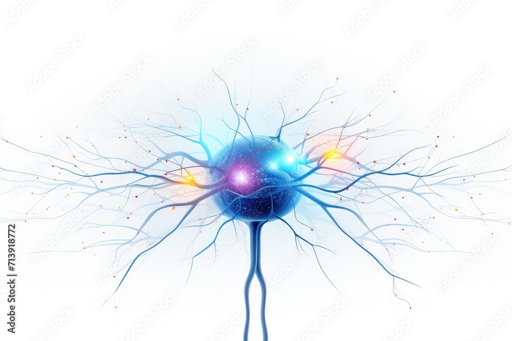 Neuronal network neurons, brain synapses connections to Peripheral ...