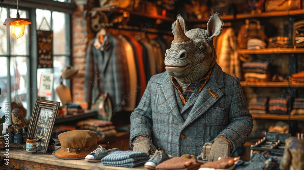 Half man half animal It has the head of a rhinoceros and lives in ...