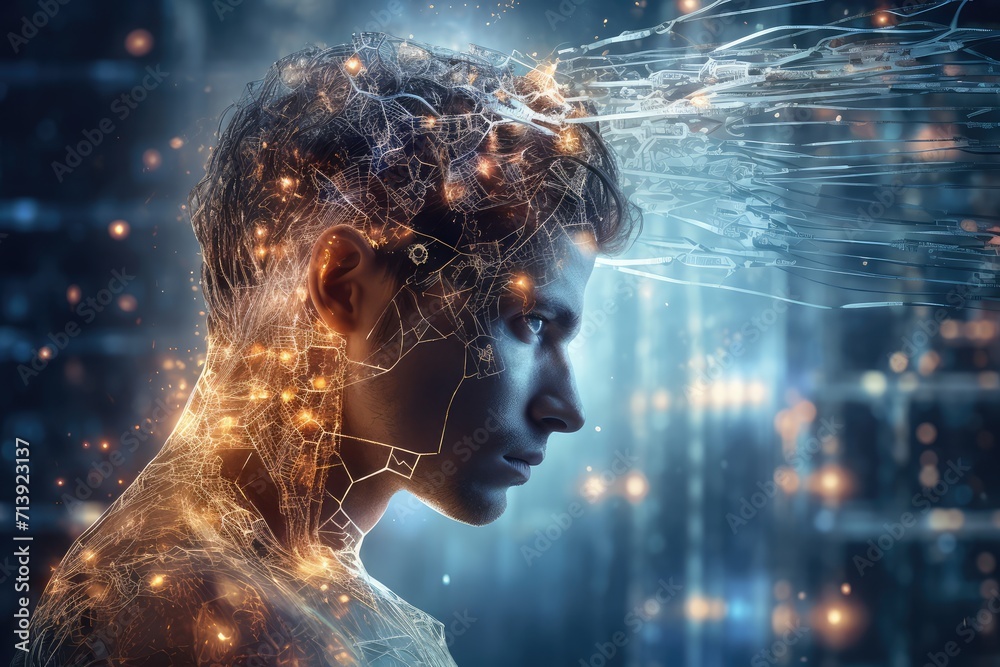 Human mind neural synapse communicating Neurotransmission GABA (Gamma ...