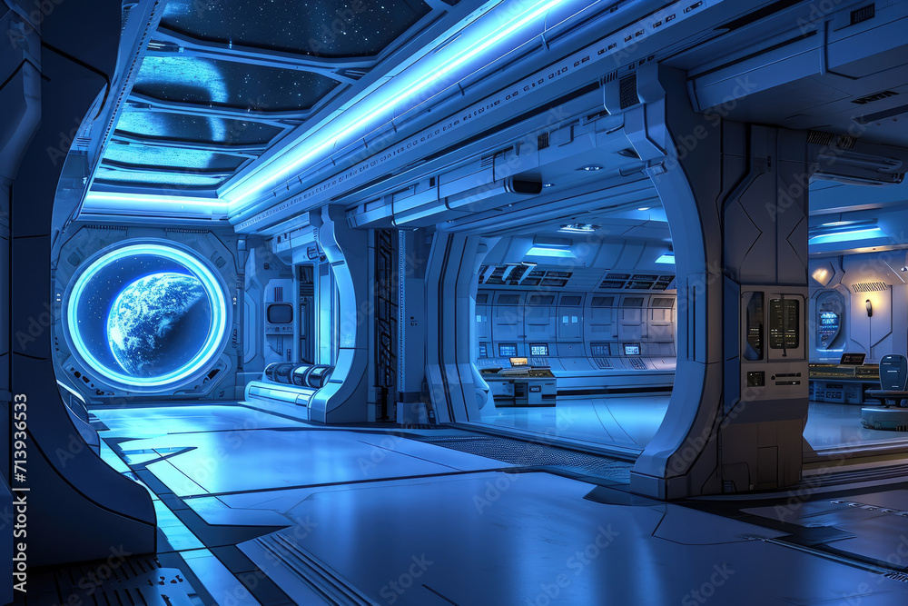 hightech environment of a space exploration facility. Stock ...