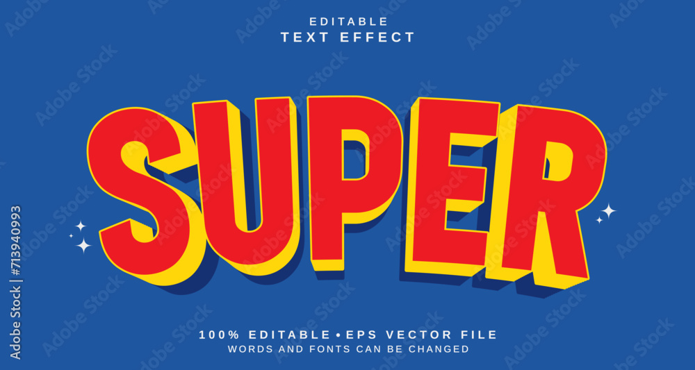 Editable text style effect - Super text style theme. Stock Vector ...