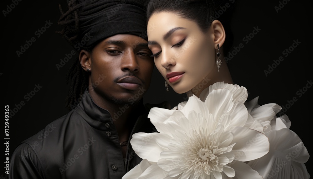 The national wedding of a beautiful young couple, a black man marries a ...