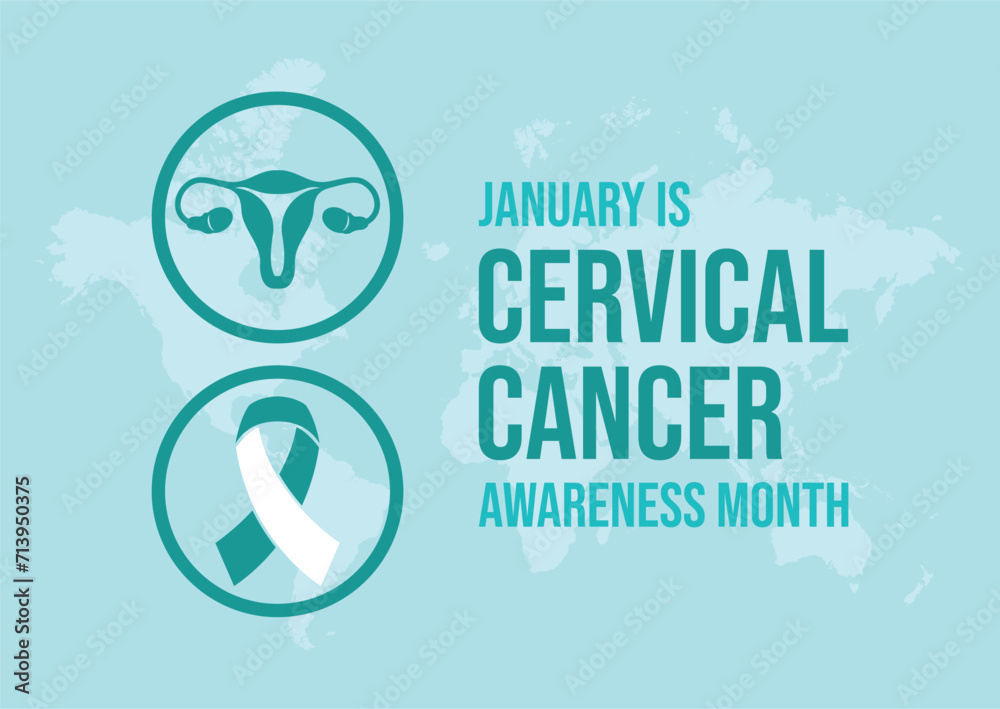 January is Cervical Cancer Awareness Month poster vector illustration ...