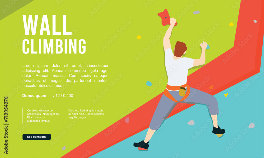 Great elegant vector editable wall climbing poster or background design ...