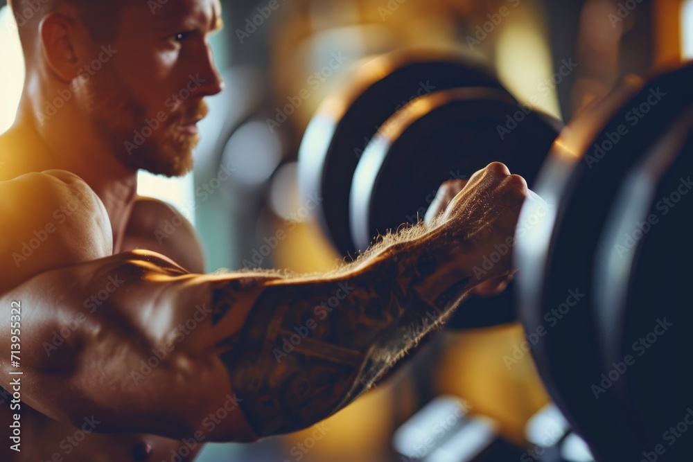 Strength in Detail: A Fitness Enthusiast Dedicates to a Gym Workout ...