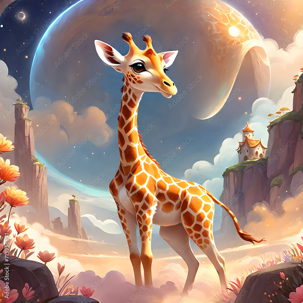 Ethereal Fantasy concept art of chibi giraffe is truly a sight to ...