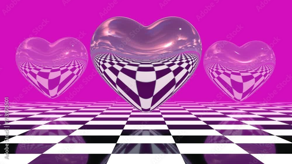 Retro animated background with black and white checkered floor ...
