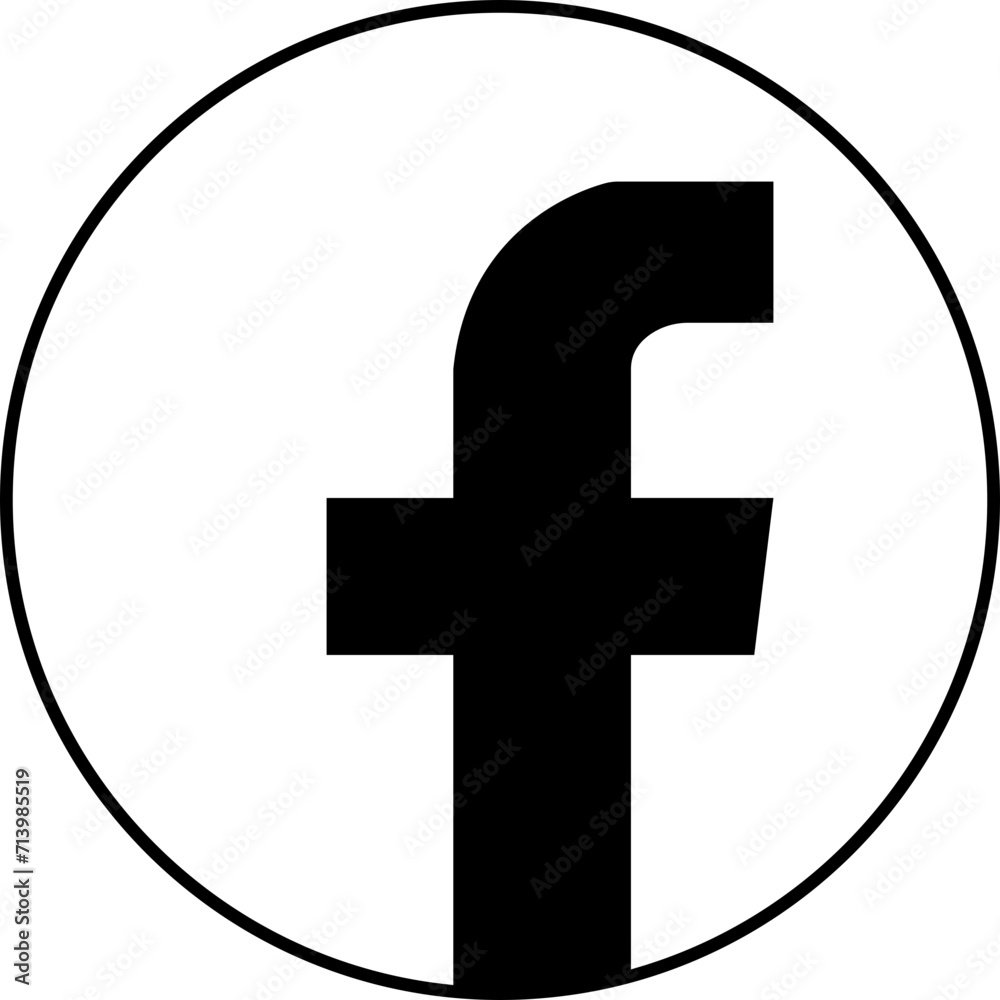 Facebook logo. Realistic social media icon logotype vector. Meta fb ...
