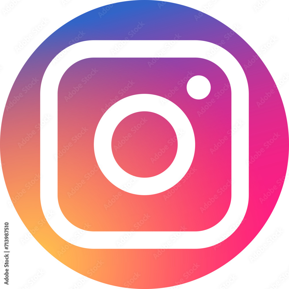 Instagram logo. Insta Realistic social media icon logotype on a ...