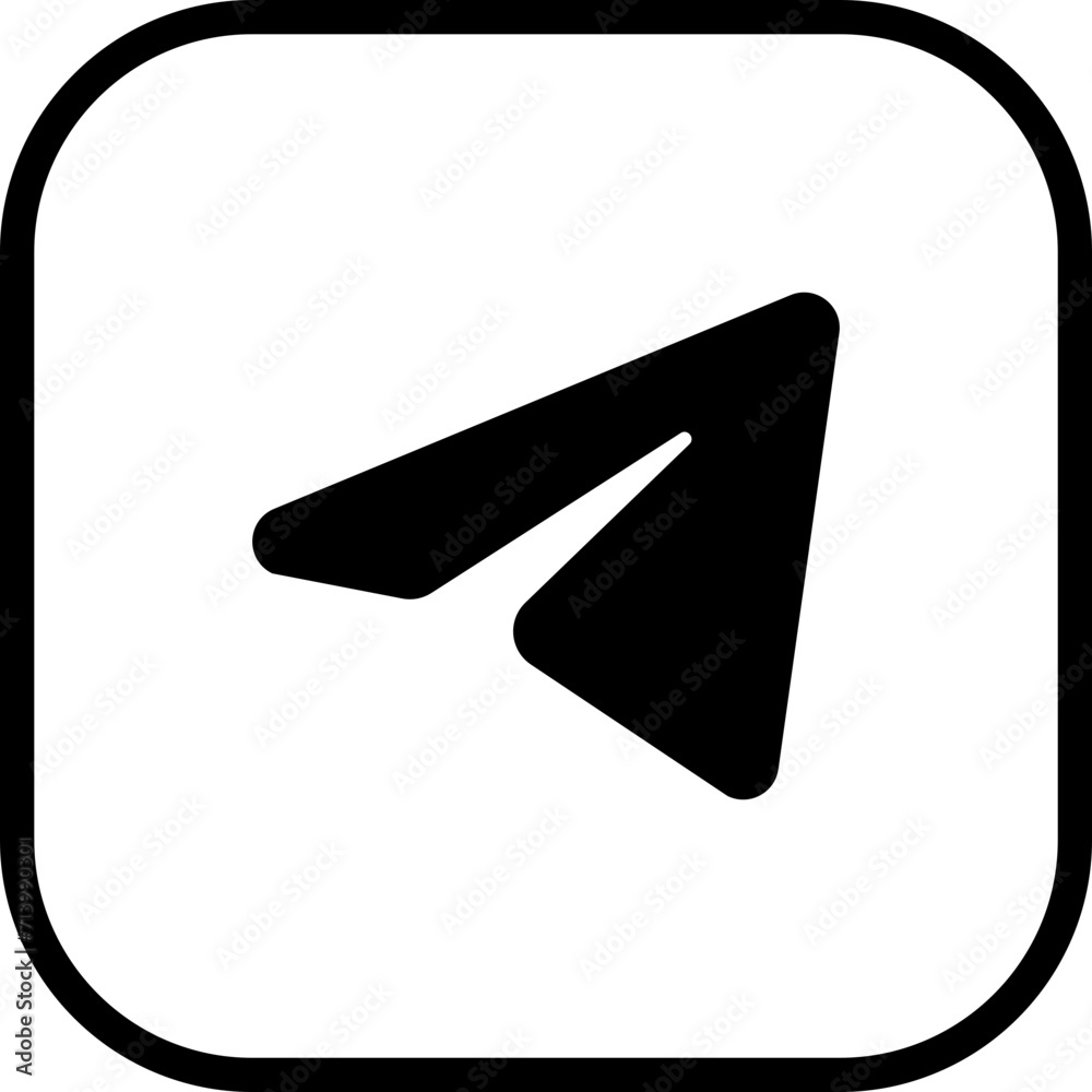 Telegram logo messenger icon. Realistic social media logotype. Telegram ...