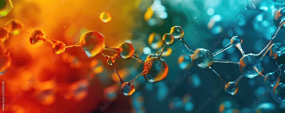 Diagram of a molecular model with background of atomic and molecular ...