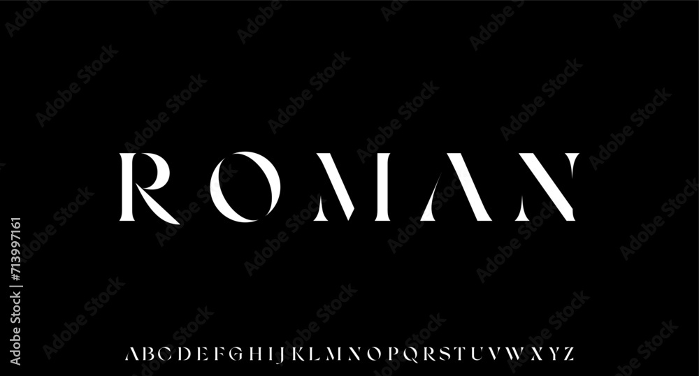 ROMAN. the luxury and elegant font glamour style Stock Vector | Adobe Stock