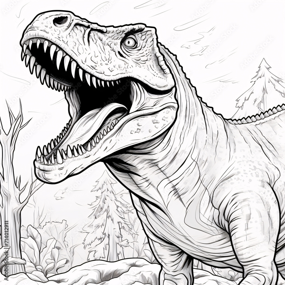 A thrilling coloring page featuring the mighty Giganotosaurus dinosaur ...