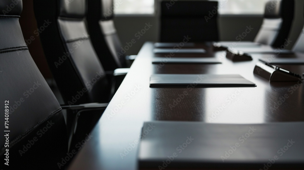 Empty business meeting table. Luxury office design. Conference table ...