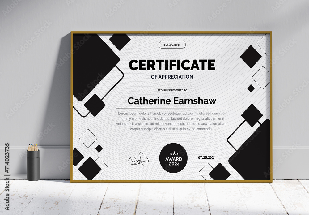 Certificate Template Layout Stock Template | Adobe Stock