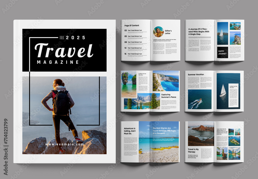 Travel Magazine Template Layout Stock Template | Adobe Stock