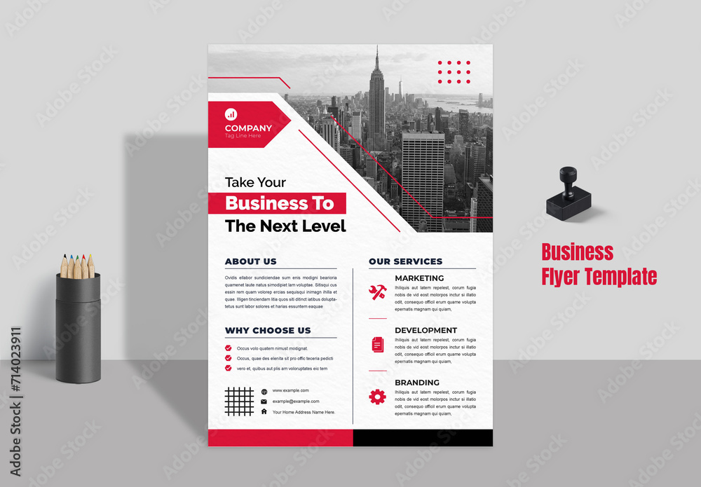 Business Flyer Template Layout Stock Template | Adobe Stock