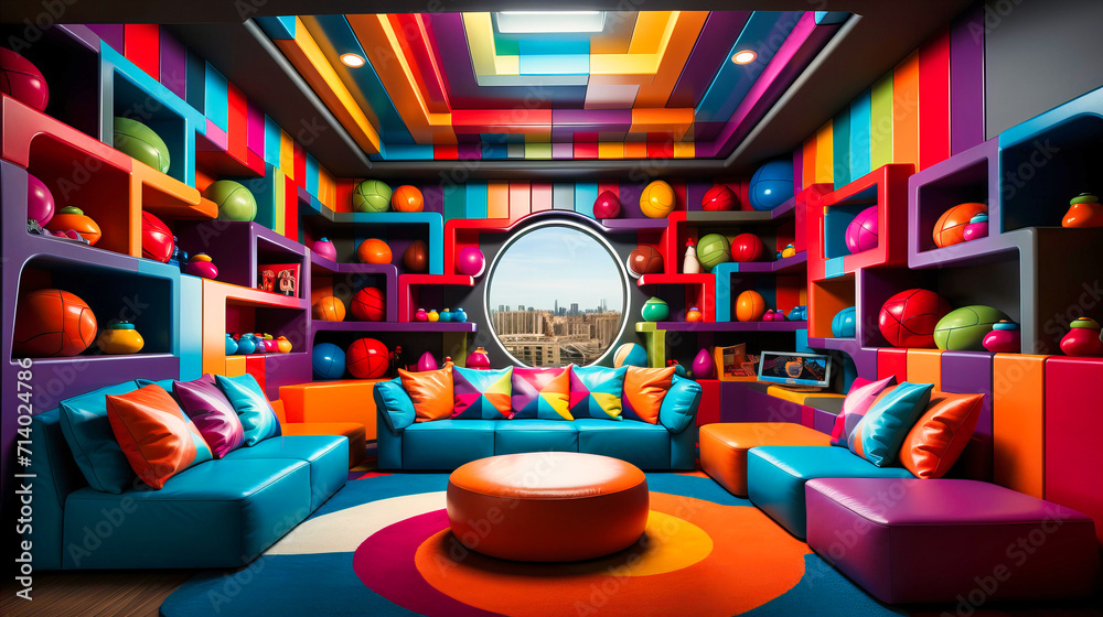 Step into the vibrant nightlife with this modern interior design. The ...