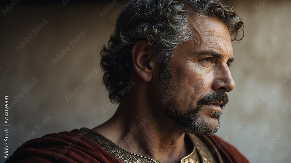 Portrait of a handsome medievel roman middle aged man from Generative ...